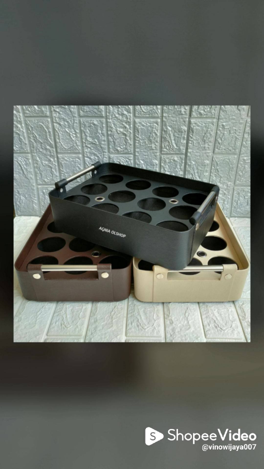 Keranjang Aqua Gelas Model Oval Isi 12 Cup Kulit Sintetis Tempat Air ...