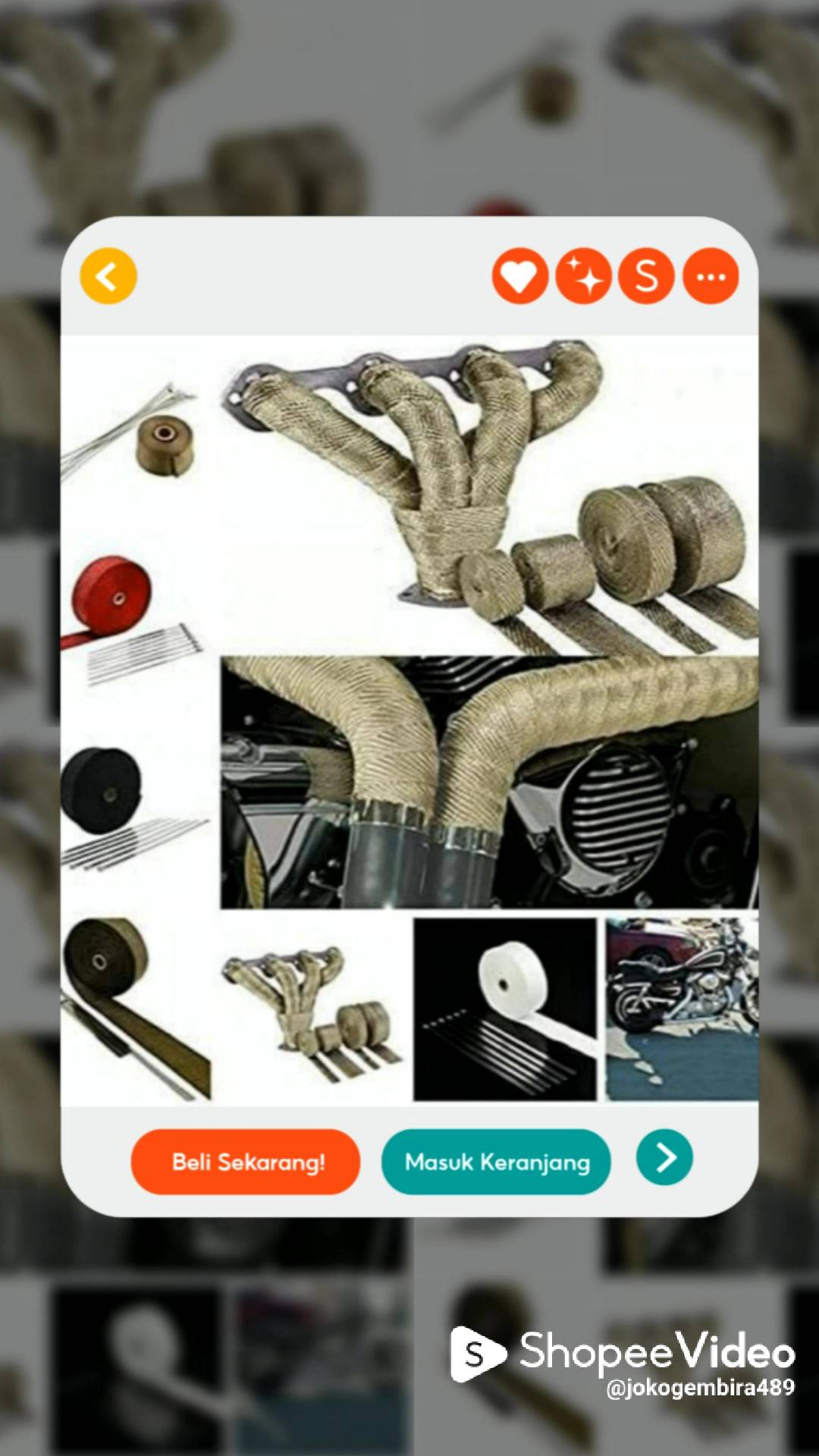 Peredam Panas Knalpot Racing Motor Mobil Exhaust Wrap 10 Meter dengan ...