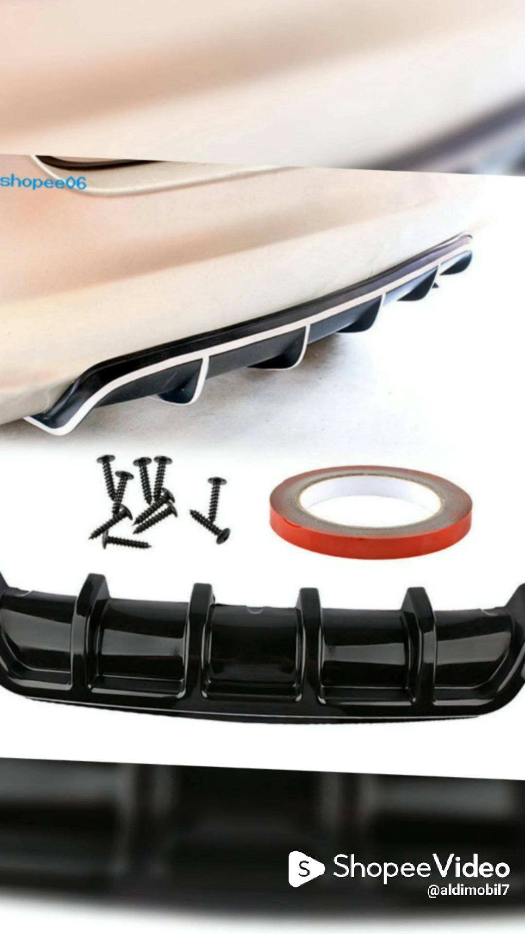 Universal Car Rear Bumper Diffuser Easy Installation | Shopee Video ...
