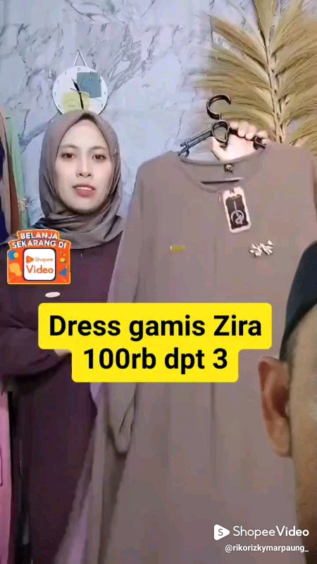#Duet with zaa_storee Dress Gamis zira, bahan crinkle, 100rb dpt 3 | Shopee Video Indonesia
