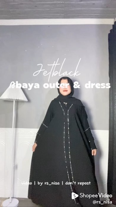 Abaya jetblack ada kancing cetet | Shopee Video Indonesia