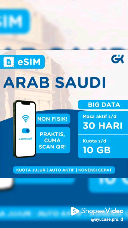 Promo eSIM Saudi Arabia Internet Unlimited Luar Negeri | Shopee Video ...