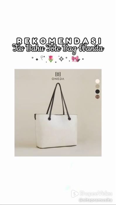 Oneda - Tas Bahu Tote Bag Wanita 🛍️ | Shopee Video Indonesia
